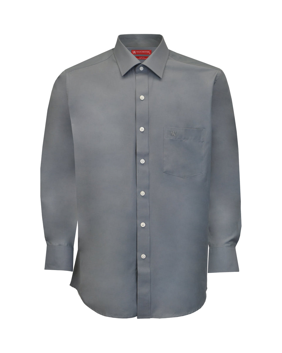 Redefine Your Style with Manchester Slim Fit Solid Dress Shirt ...